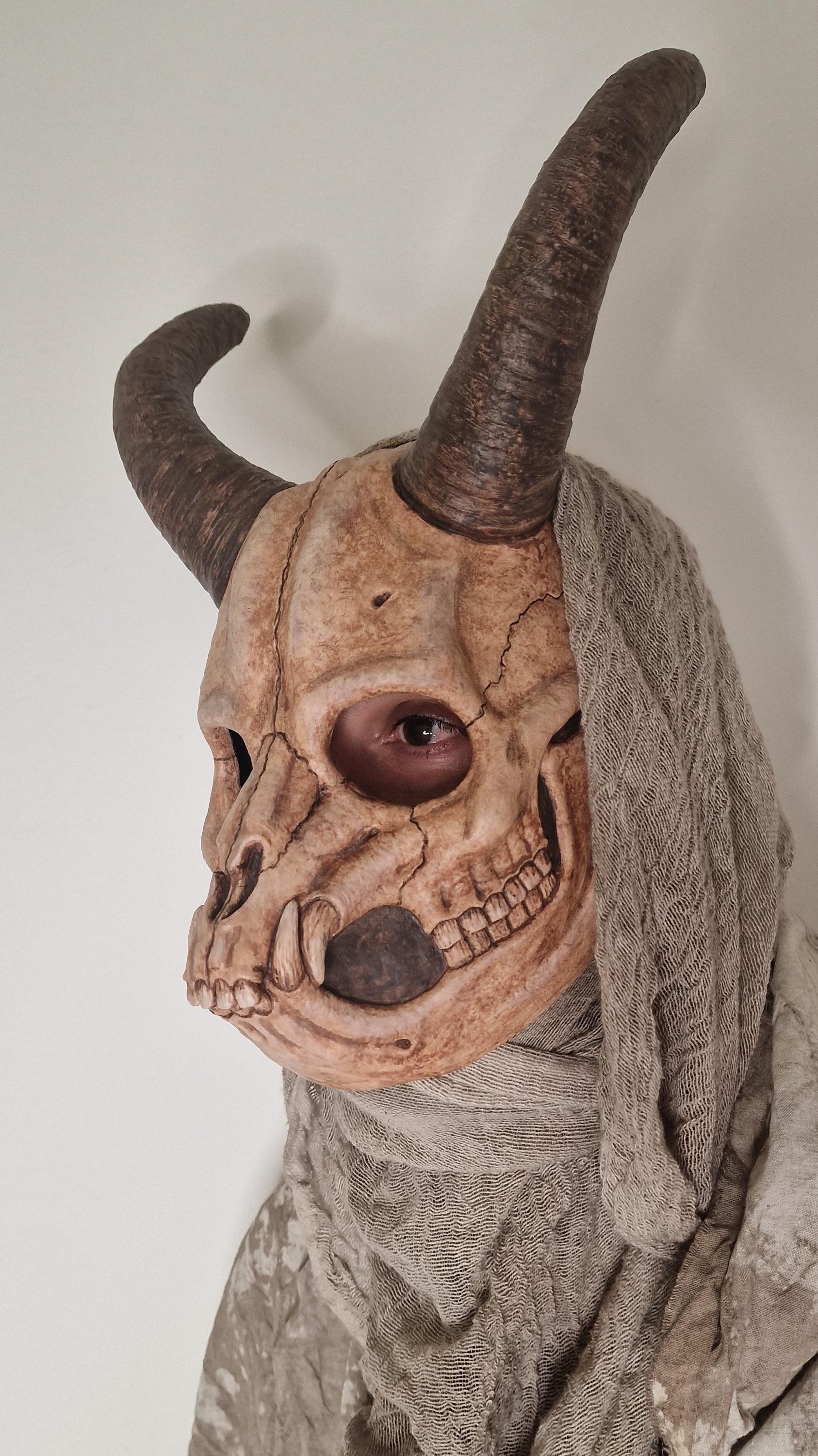 READY TO SHIP Goat Skull Horned Mask Jersey Devil Chupacabra Chaos ...