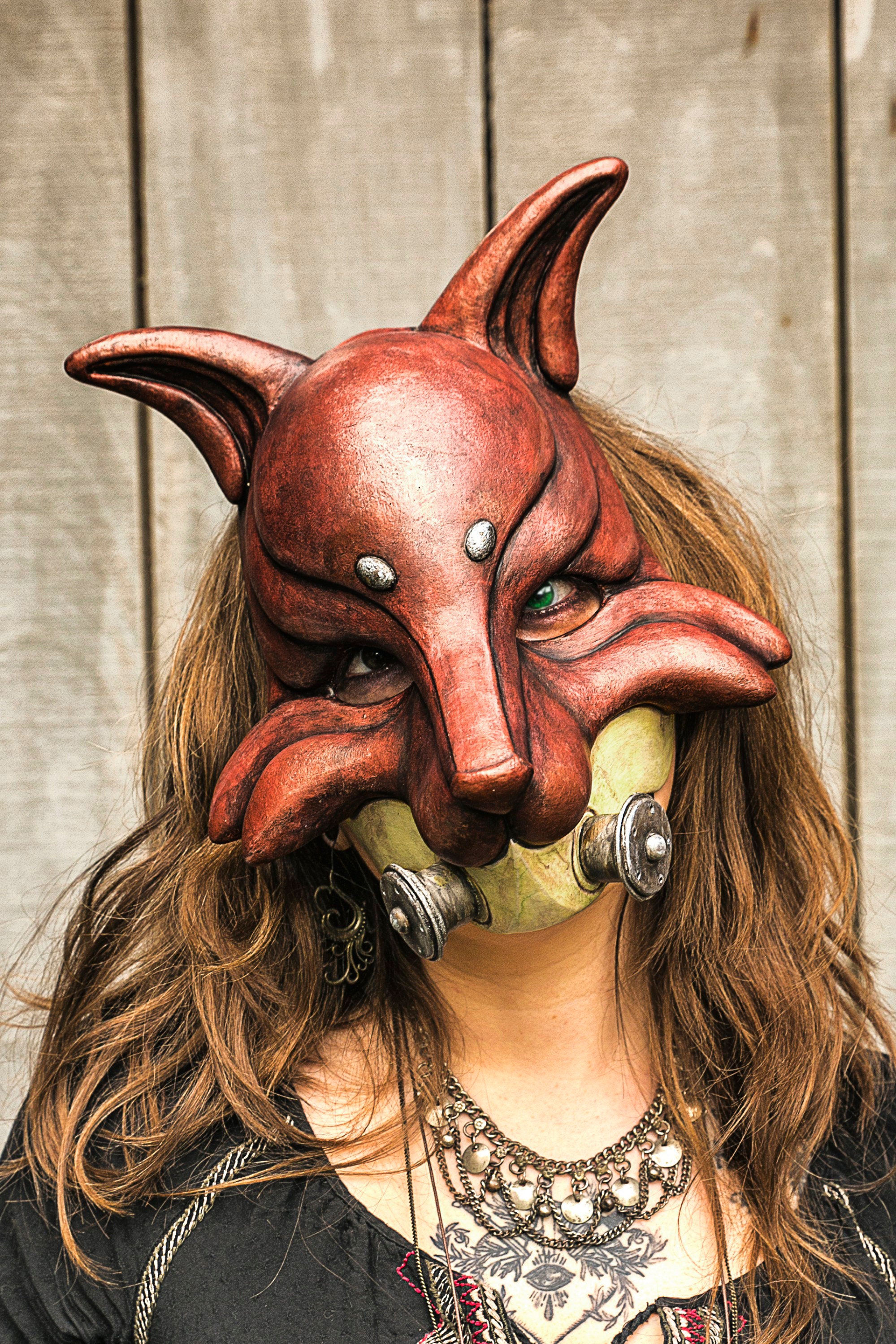 MADE TO ORDER Steampunk Fox Mask, Scavenger, Traveller, Larp ...