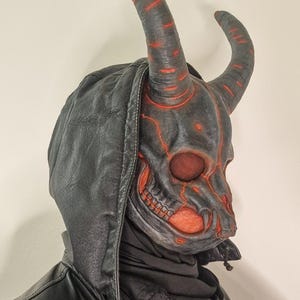 READY TO SHIP Horned Goat Skull Mask, Charred Demon, Hell's Angel ...