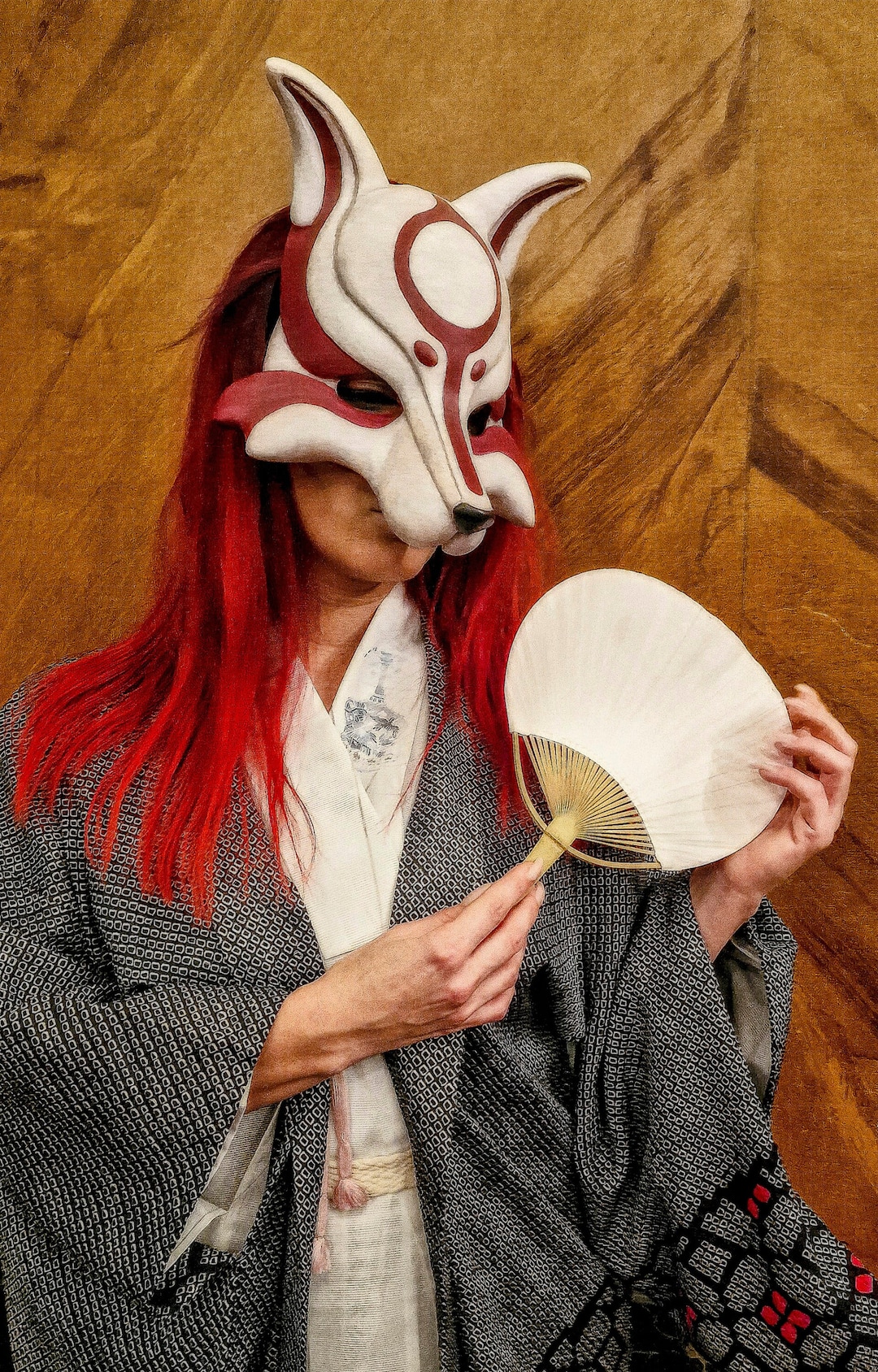 MADE TO ORDER Kitsune Fox Yokai Japanese Spirit Geisha Larp Folk Demon ...