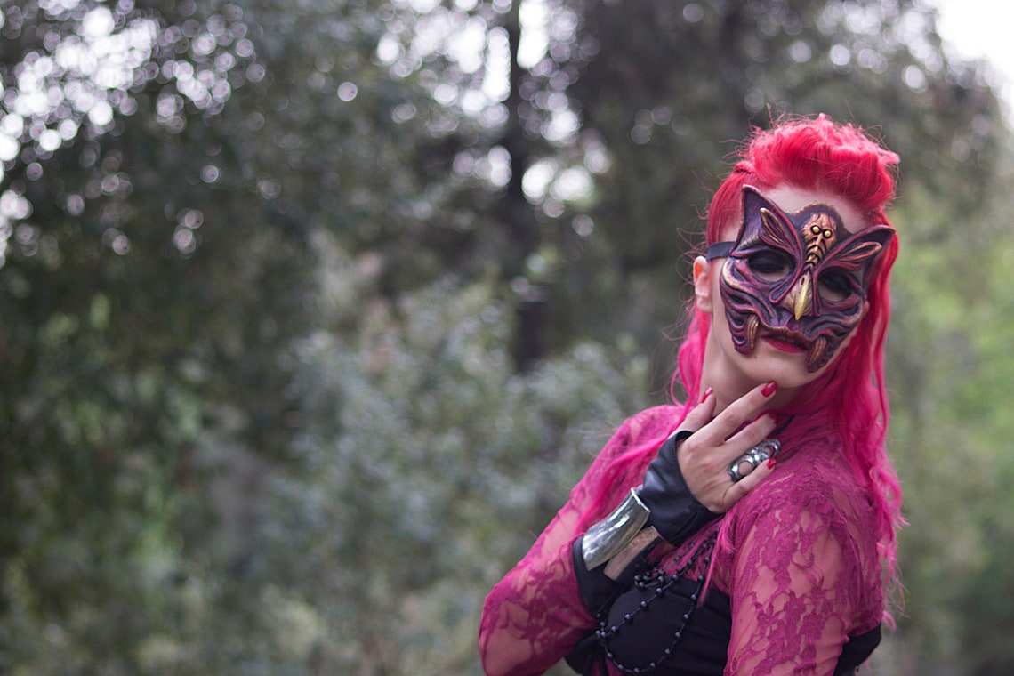 MADE TO ORDER Goth Masquerade Mask, Labyrinth Ball, Moth, Vampire ...