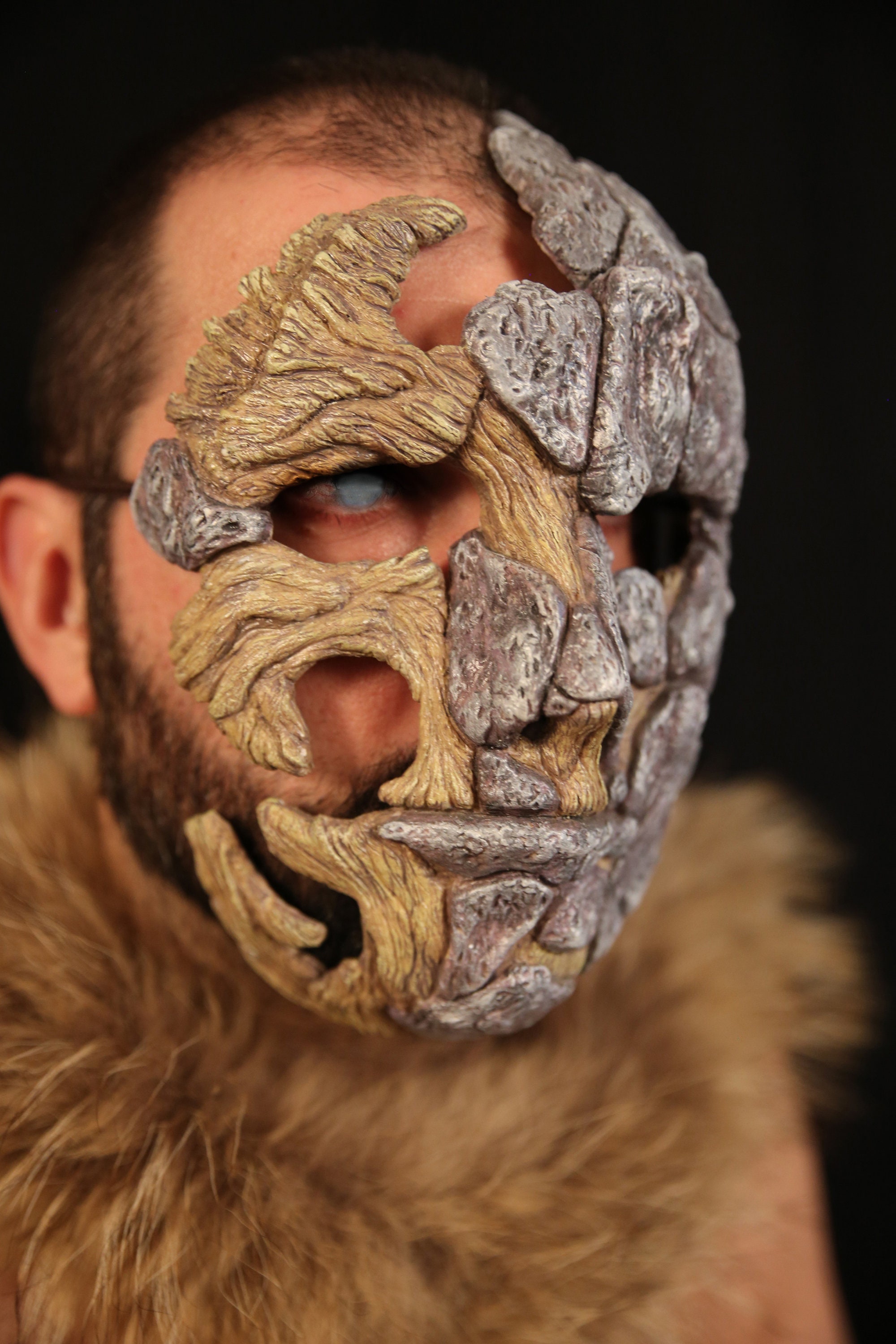 MADE TO ORDER Pagan Mask, Wood, Stone, Theatre, Larp, Burning Man ...