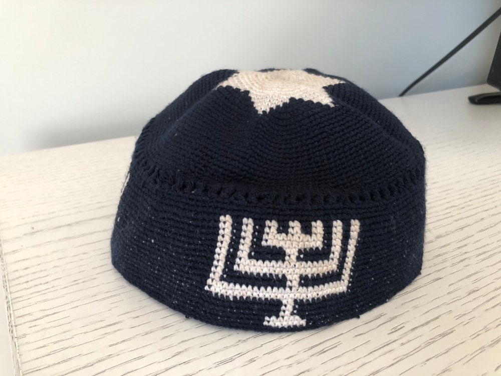 Navy Blue Ugandan Hand-crocheted Kippa Bukharian Style - Etsy