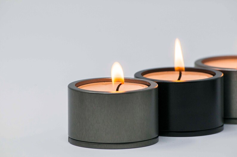 Modern Candle Holder Aluminium Tea Light Holder Titanium - Etsy UK