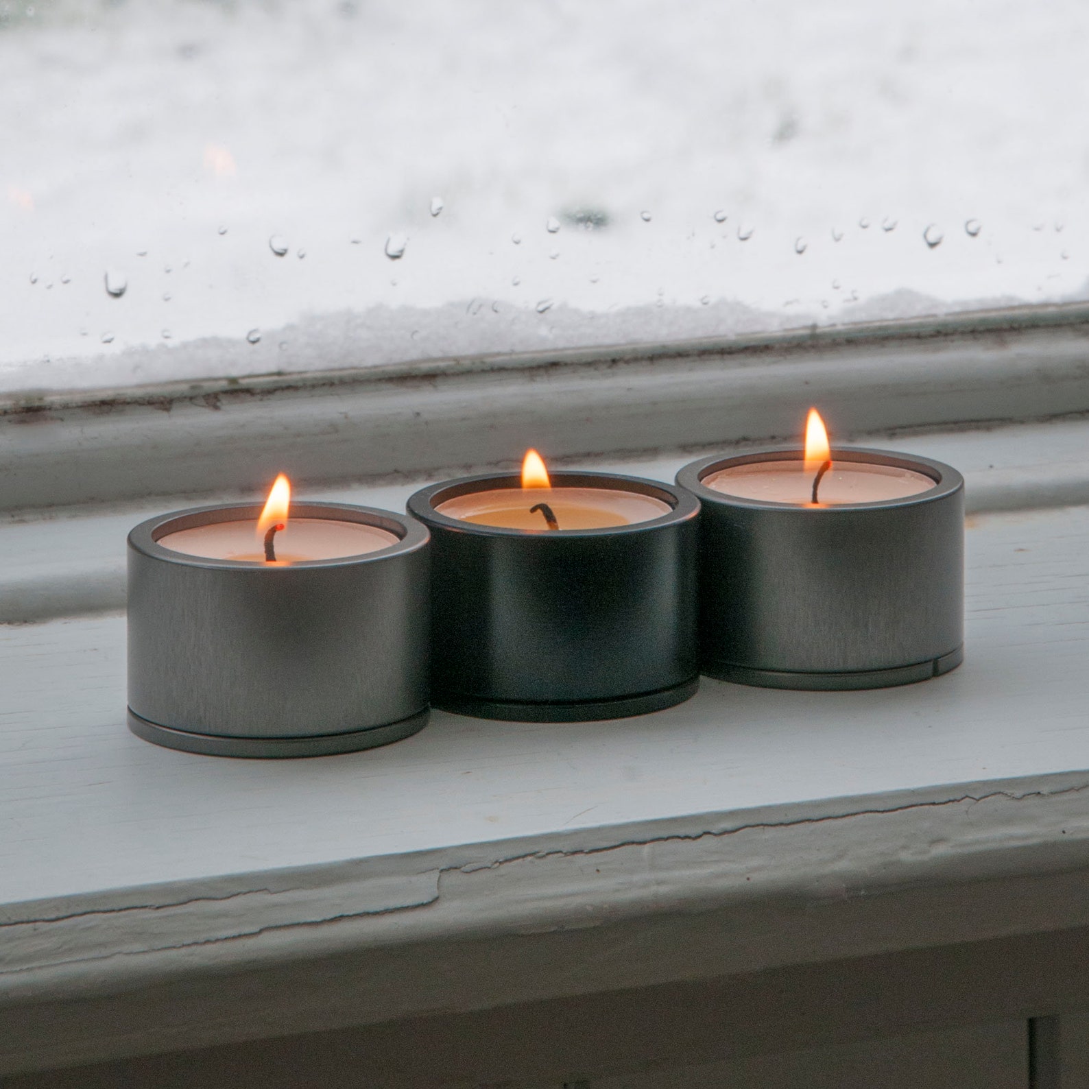 Modern Candle Holder Aluminium Tea Light Holder Titanium - Etsy UK