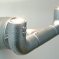 Industrial Wall Light Drop Tee Sophisticated Conduit Lighting Steampunk ...