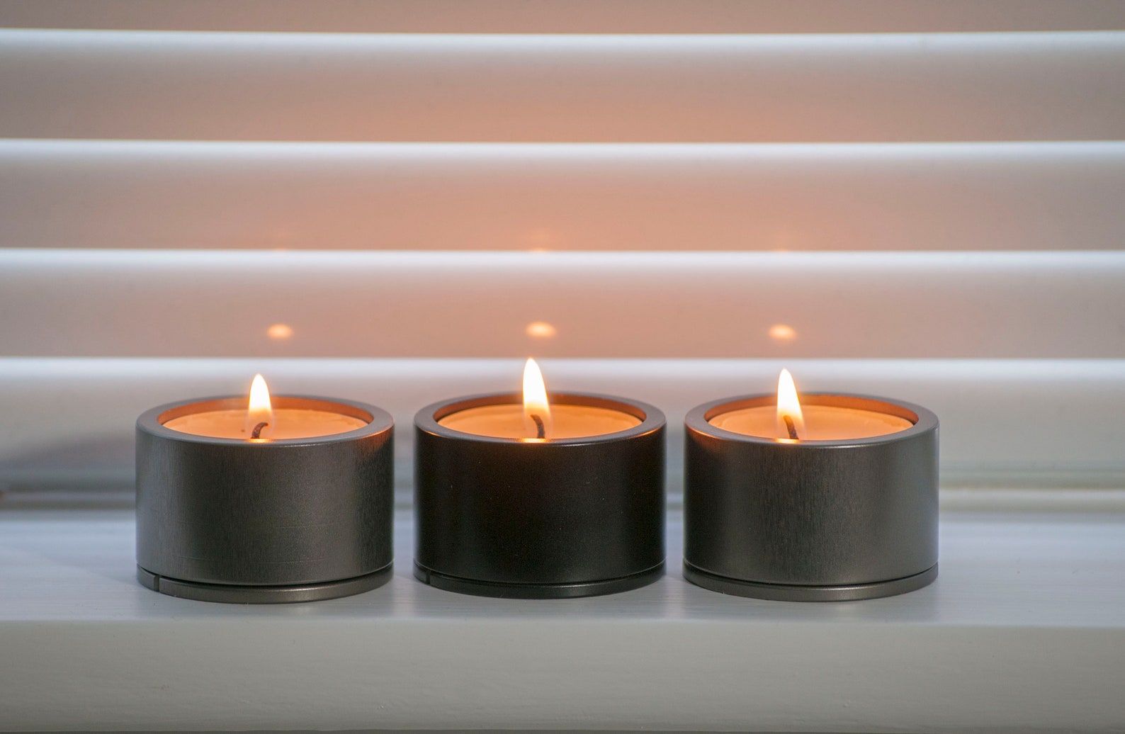 Modern Candle Holder Aluminium Tea Light Holder Titanium - Etsy UK