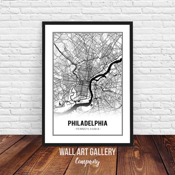 Philadelphia Map Philadelphia City Map Philadelphia Poster | Etsy