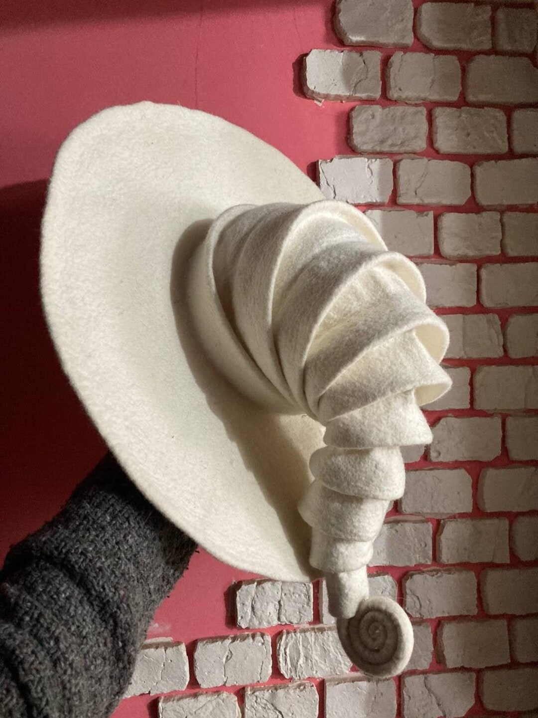 Witch Hat Wizard Hat,. Felt Hat White, Felted Wool Hat Halloween ...