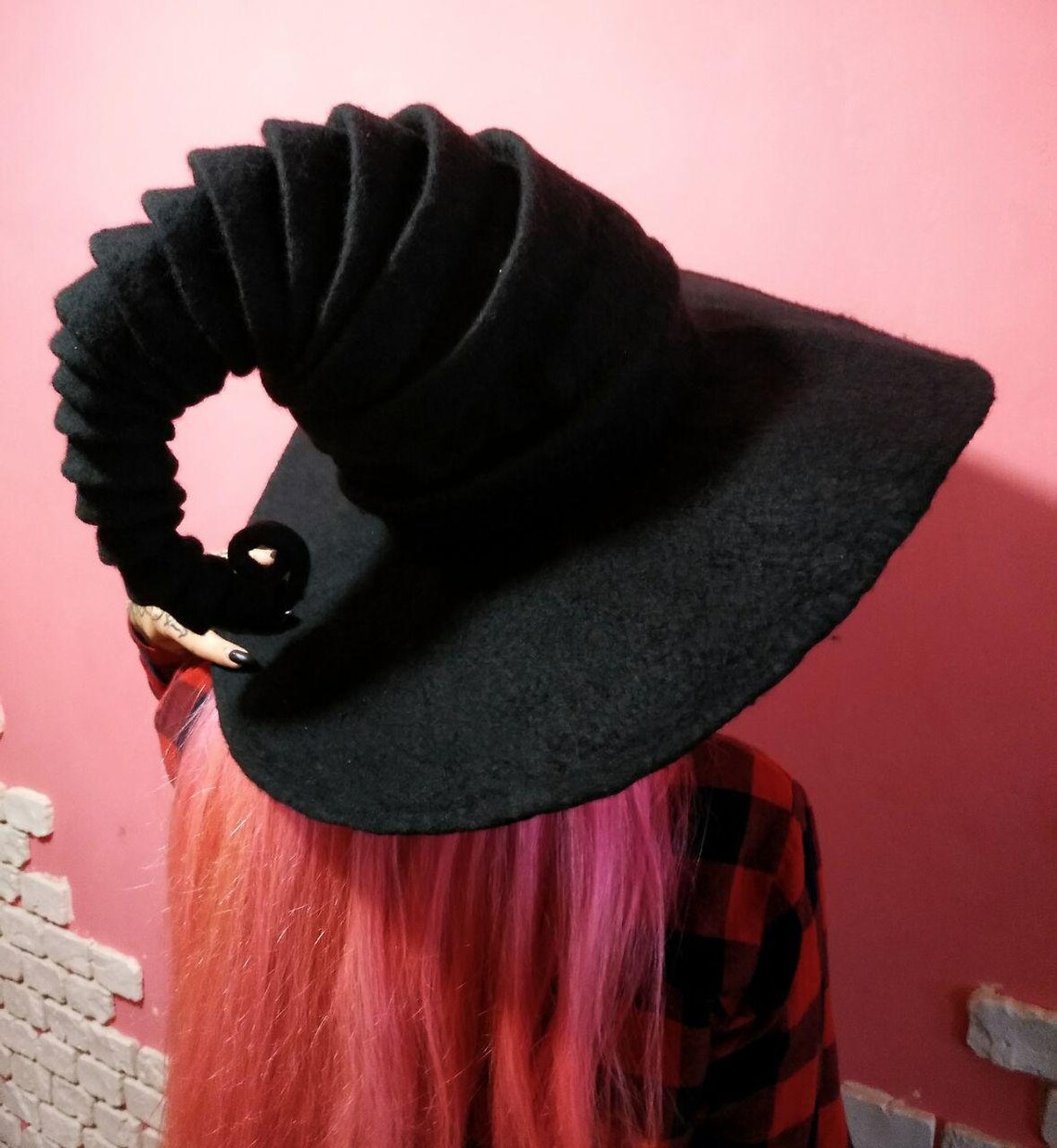 Witch Hat Wizard Hat . Felt Hat Black Felted Hat From Wool - Etsy