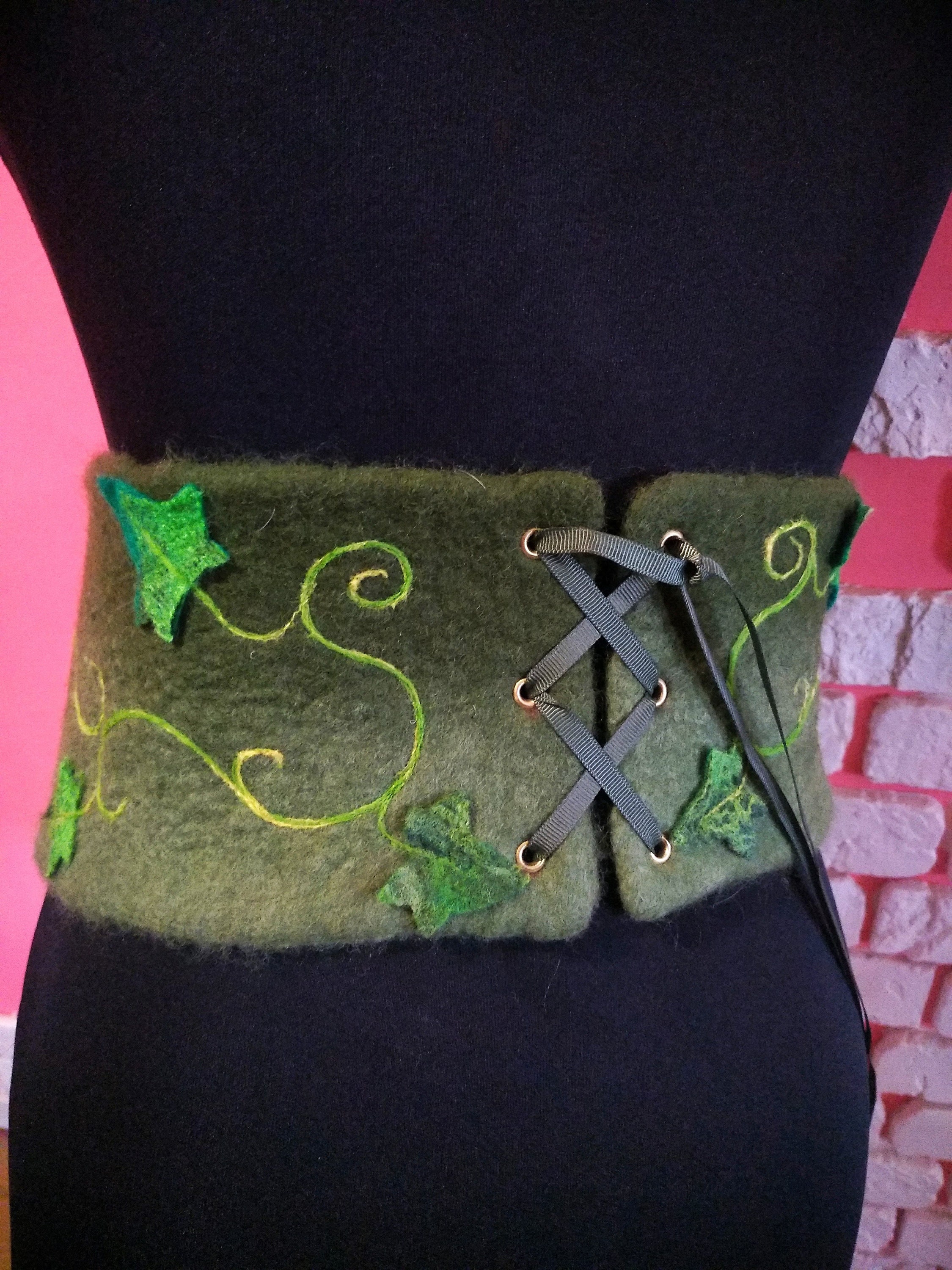 Wool Belt Corset Felted Corset Ivy Witch Belt Green Belt - Etsy