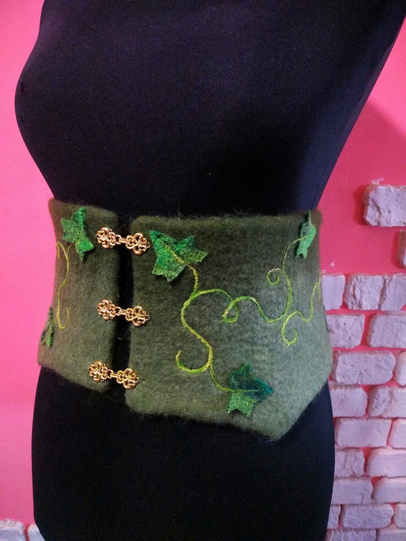 Wool Belt Corset Felted Corset Ivy Witch Belt Green Belt - Etsy