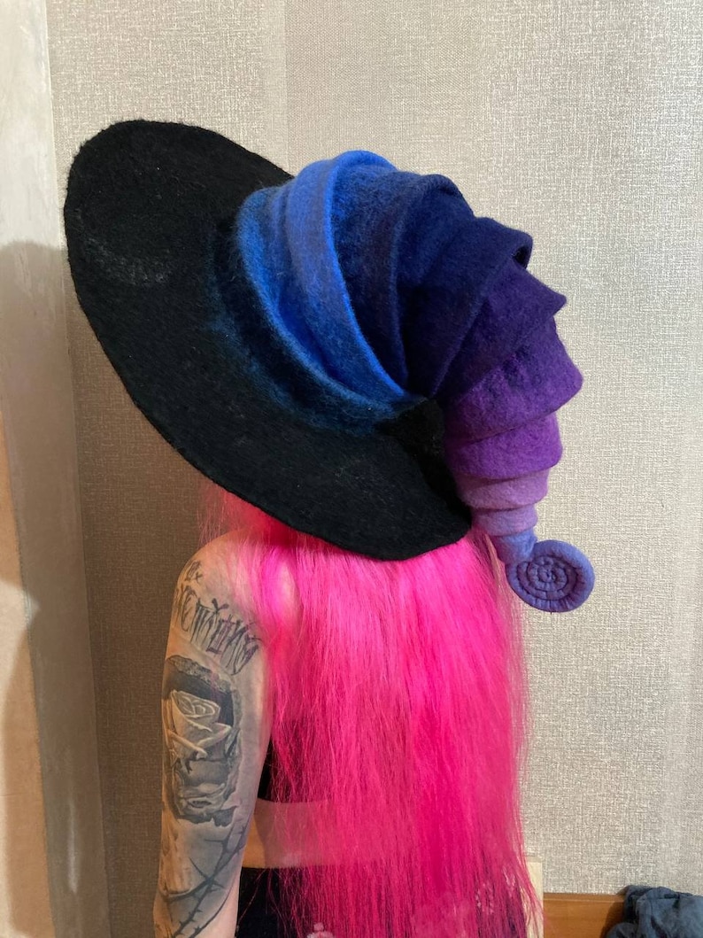 Witch Hat Wizard Hat Wool Hat Halloween Costume Space Hat - Etsy