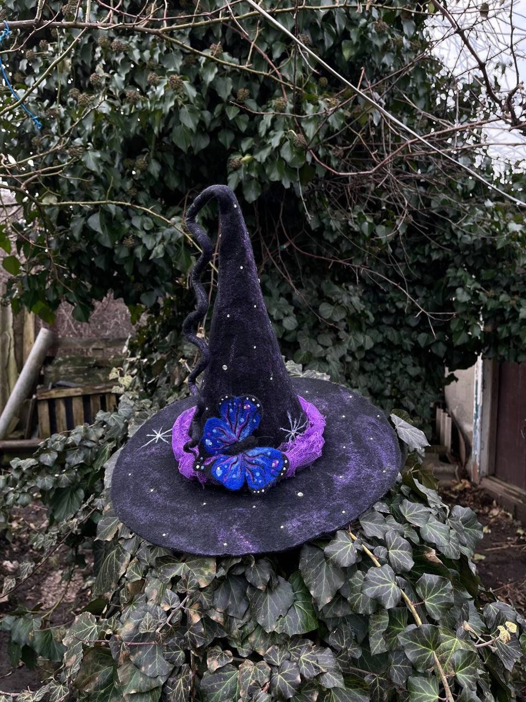 Wizard Hat,butterfly Star Hat, Starry Sky Felt Hat, Wool Halloween ...