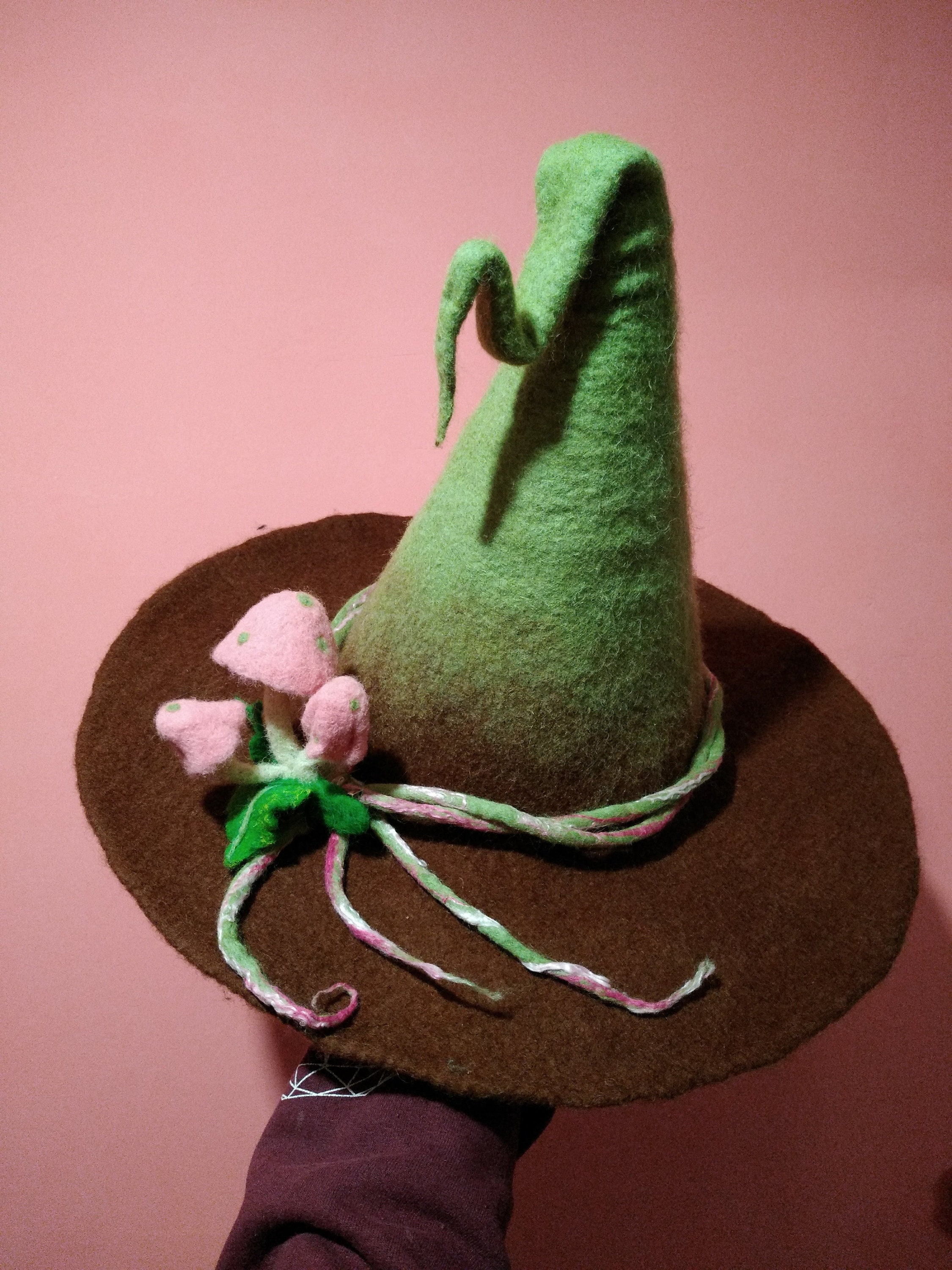 Forester's HatHat with mushroomsfelt hat brownwool | Etsy