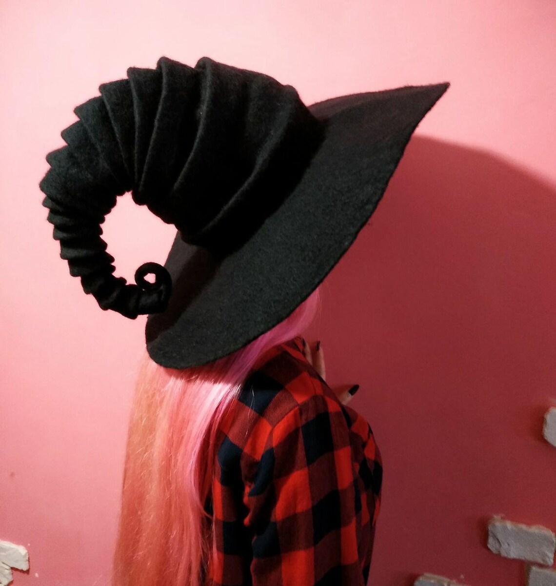 Witch Hat Wizard Hat . Felt Hat Black Felted Hat From Wool - Etsy