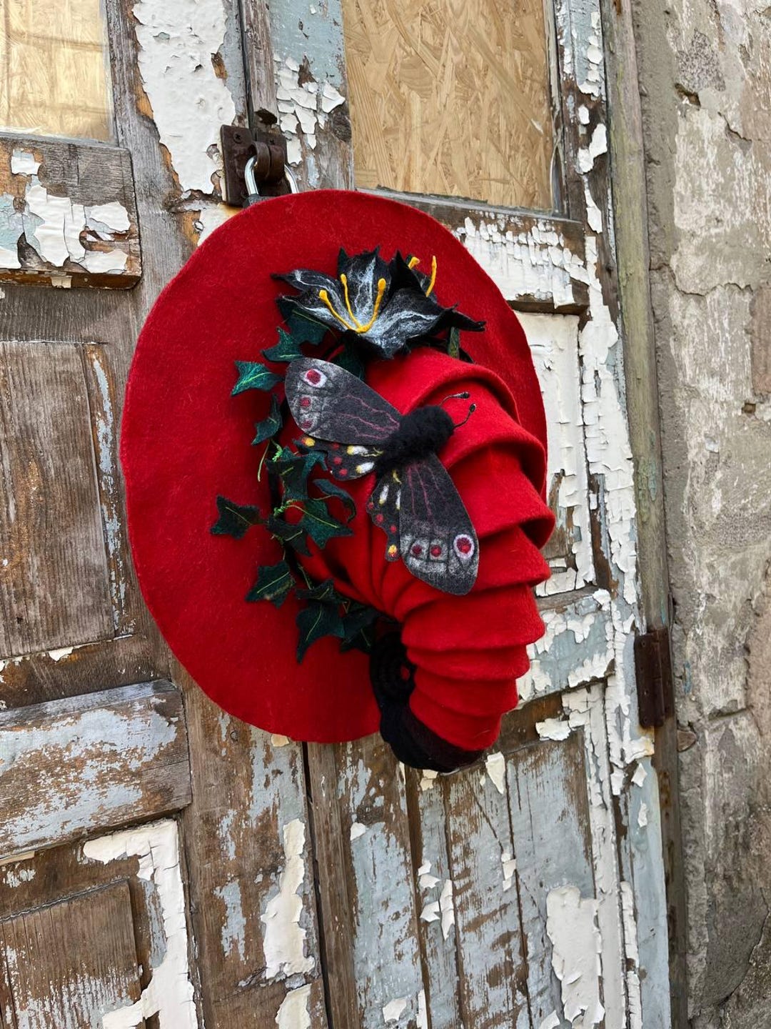 Witch Hat,wizard Hat,wool Hat With Lily Flower and Moth,halloween ...