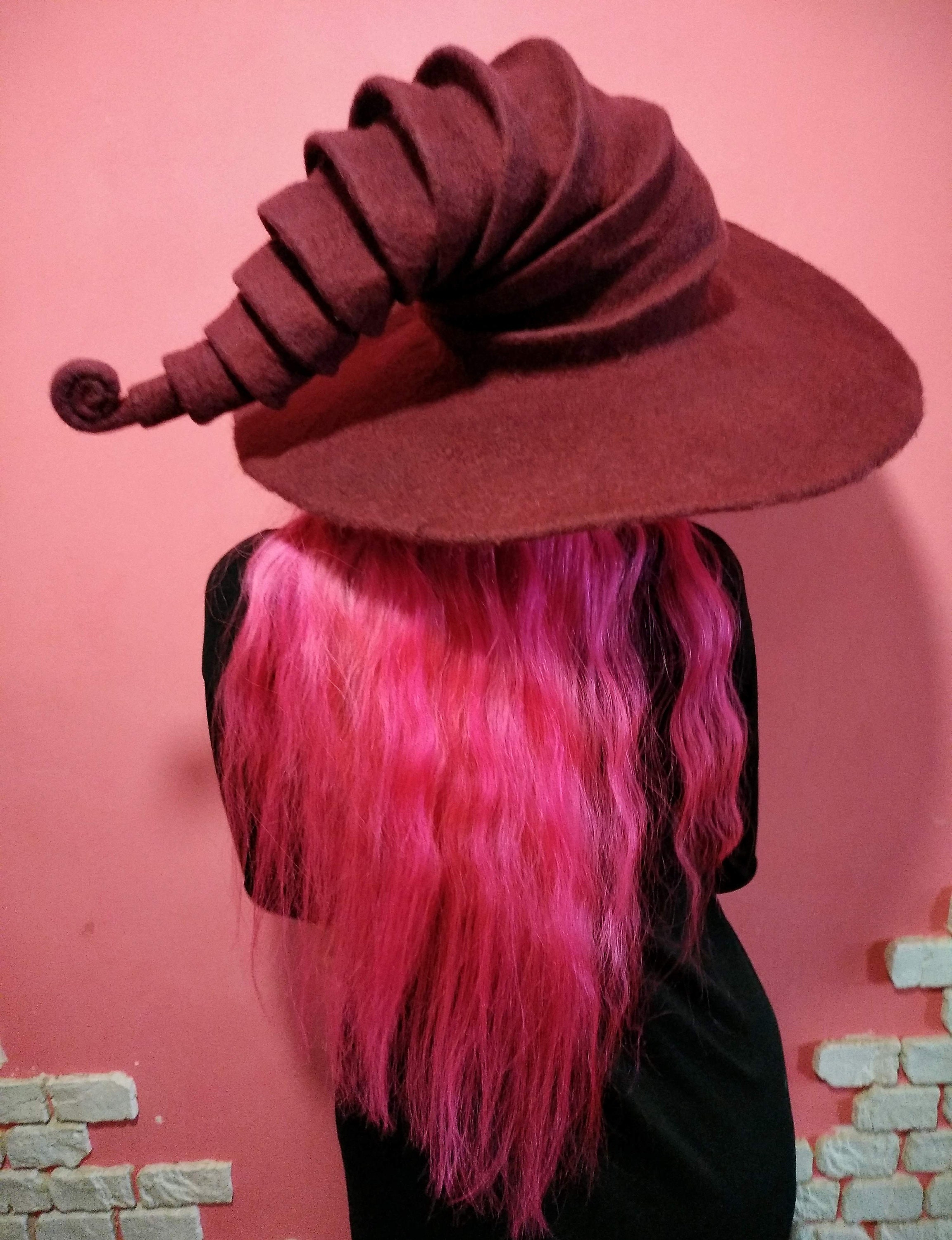 Witch Hat Wizard Hatfelt Hat Dark Red Felted Hat From Wool | Etsy