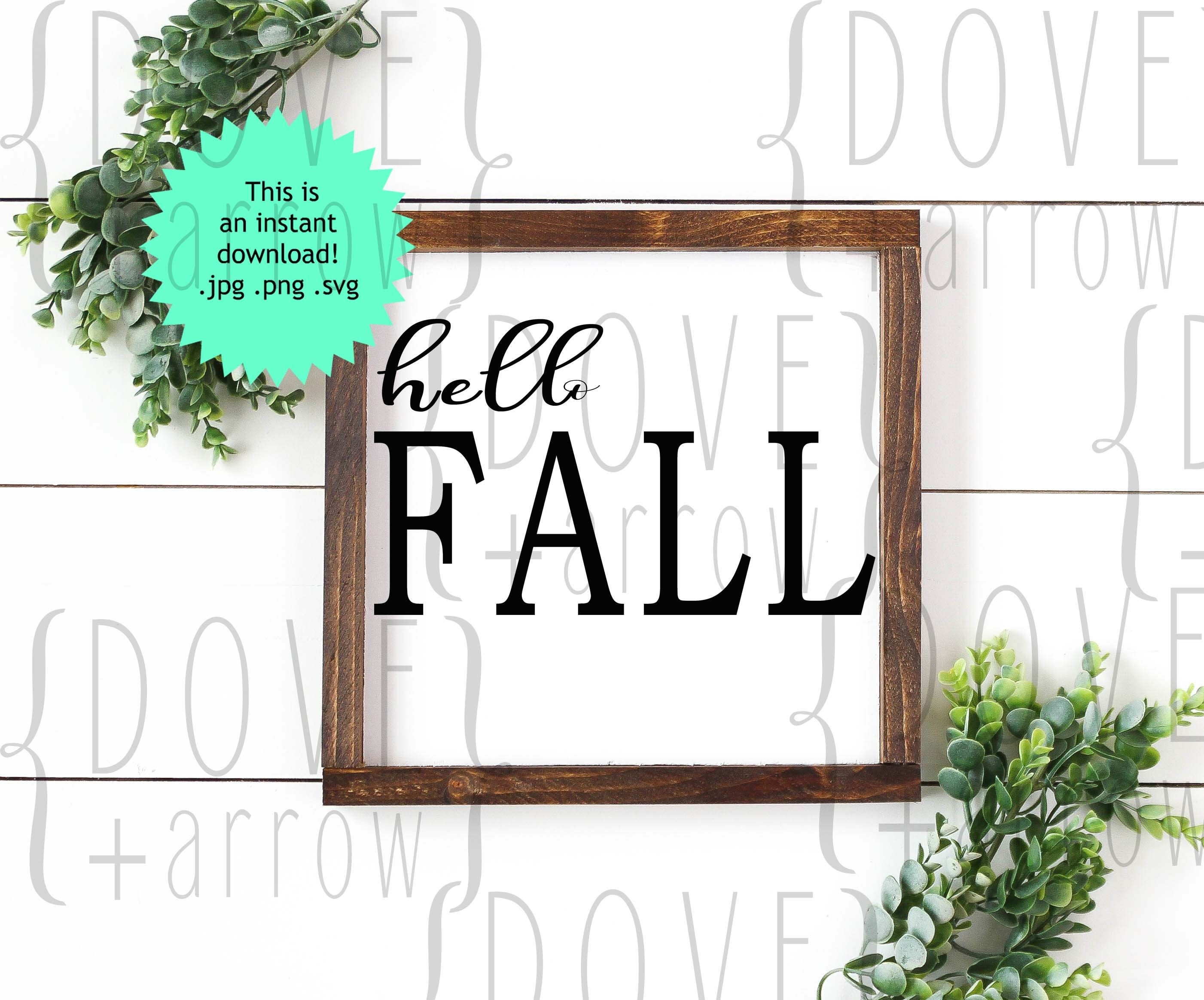 Papercraft Embellishments SVG Hello Fall Silhouette Cut Files PNG ...