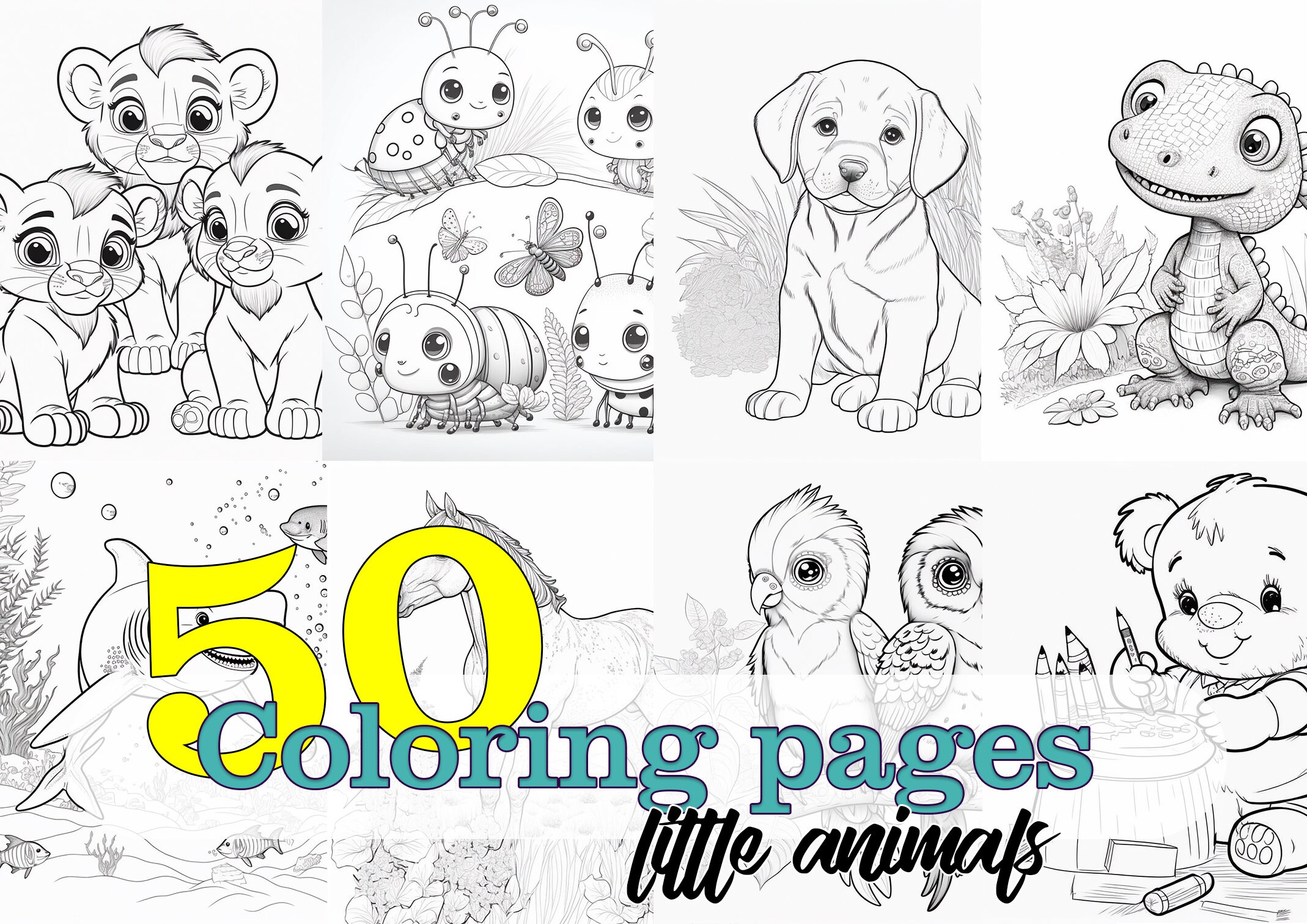 Animal Coloring Pages. Coloring Sheets. Animals Coloring Book. Instant ...