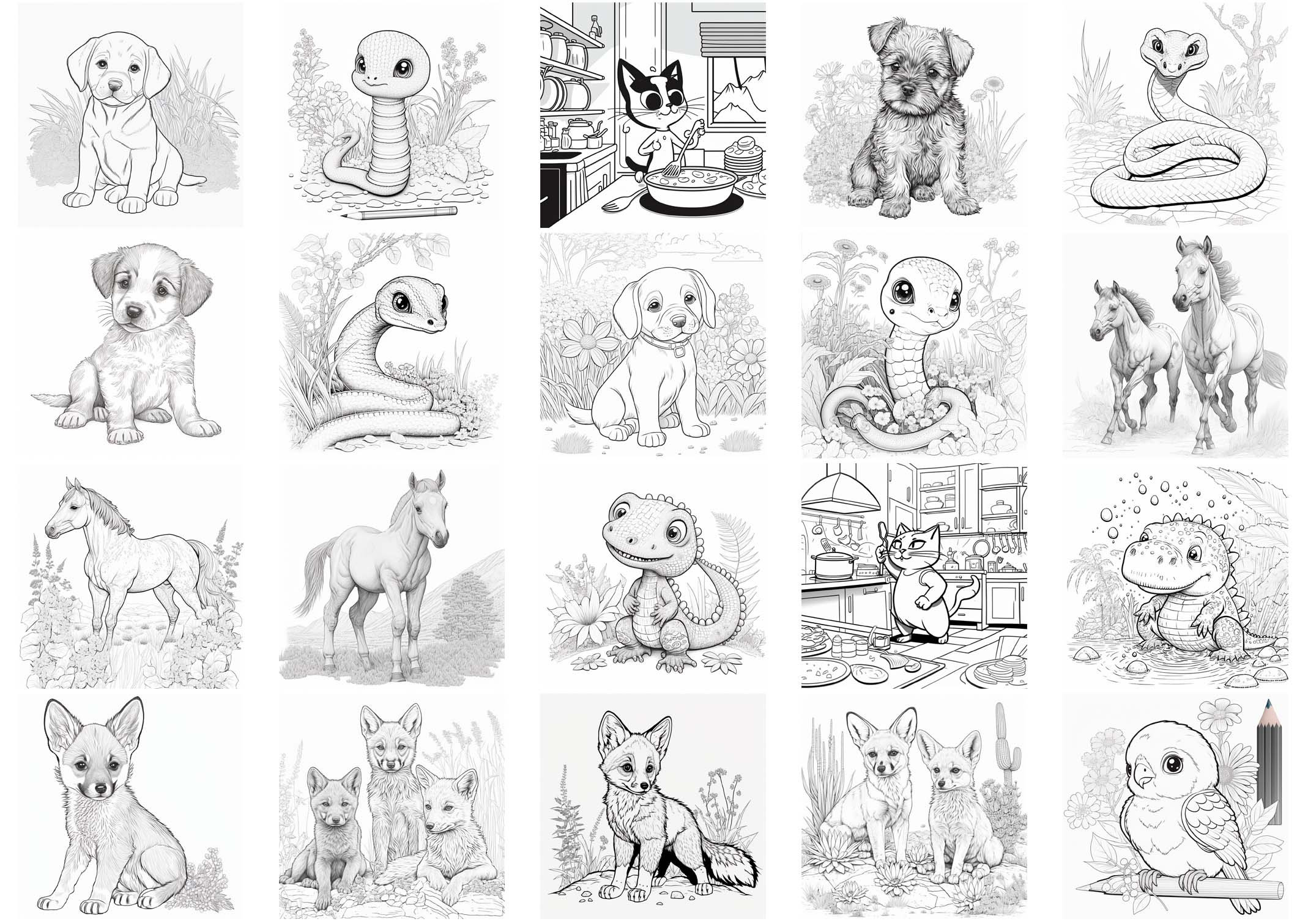 Animal Coloring Pages. Coloring Sheets. Animals Coloring Book. Instant ...