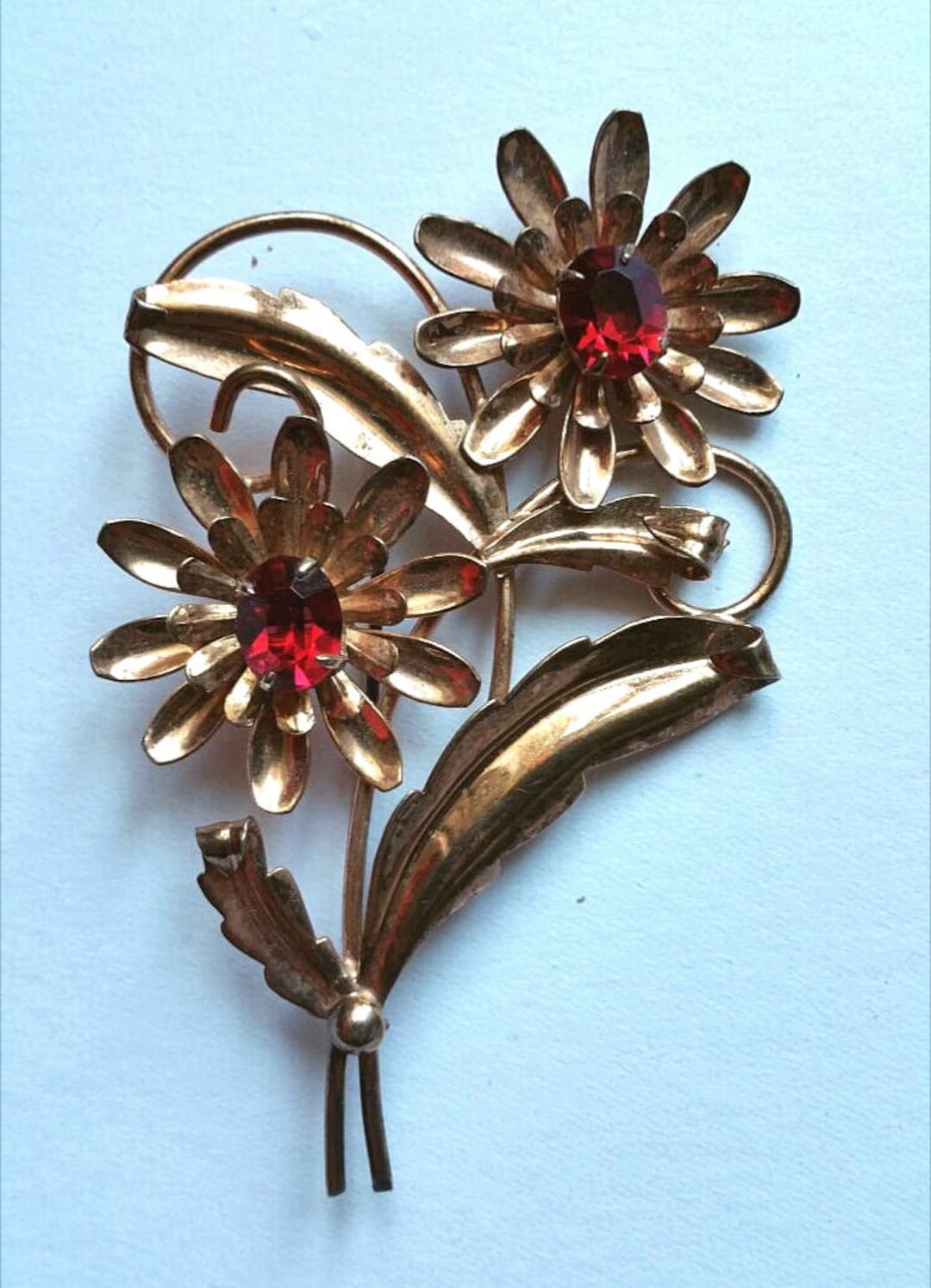 Spilla Inglese Vintage Anni '40 "sterling" Con Fiori - Etsy