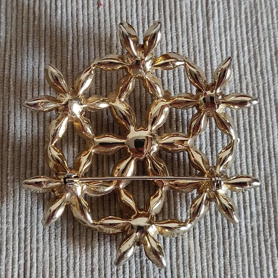 Spilla Vintage anni '50-'60, con fiori di strass e pe… - Gem