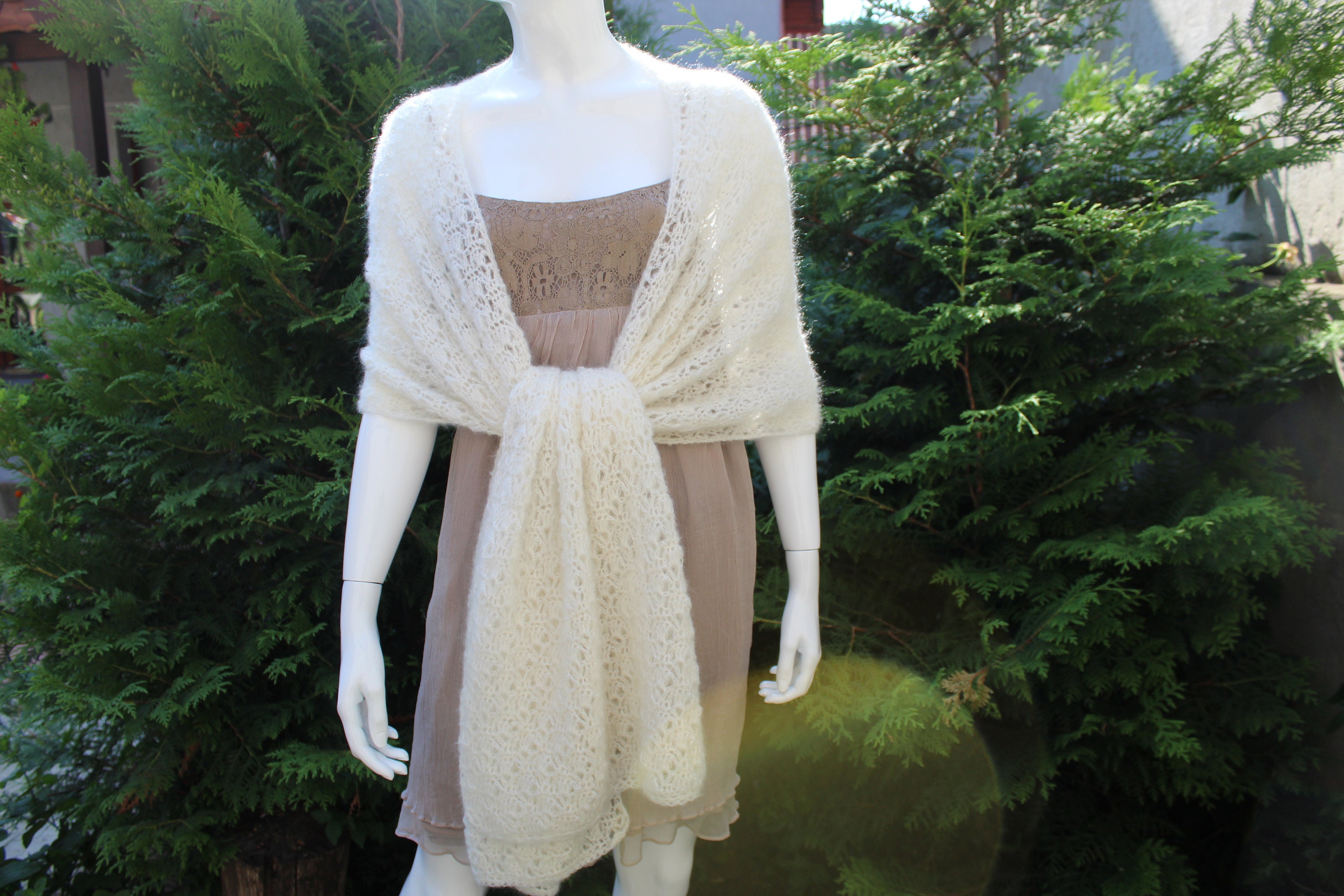 Ivory Shawl Crocheted Shawl Wedding Ivory Shawl Bridal - Etsy