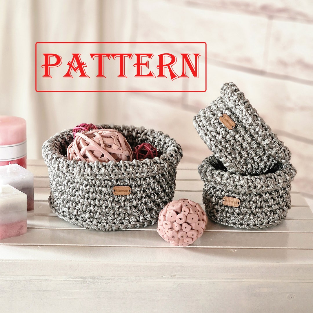 CROCHET PATTERN Basket - Pdf Digital Download. Pattern Crochet Cord ...