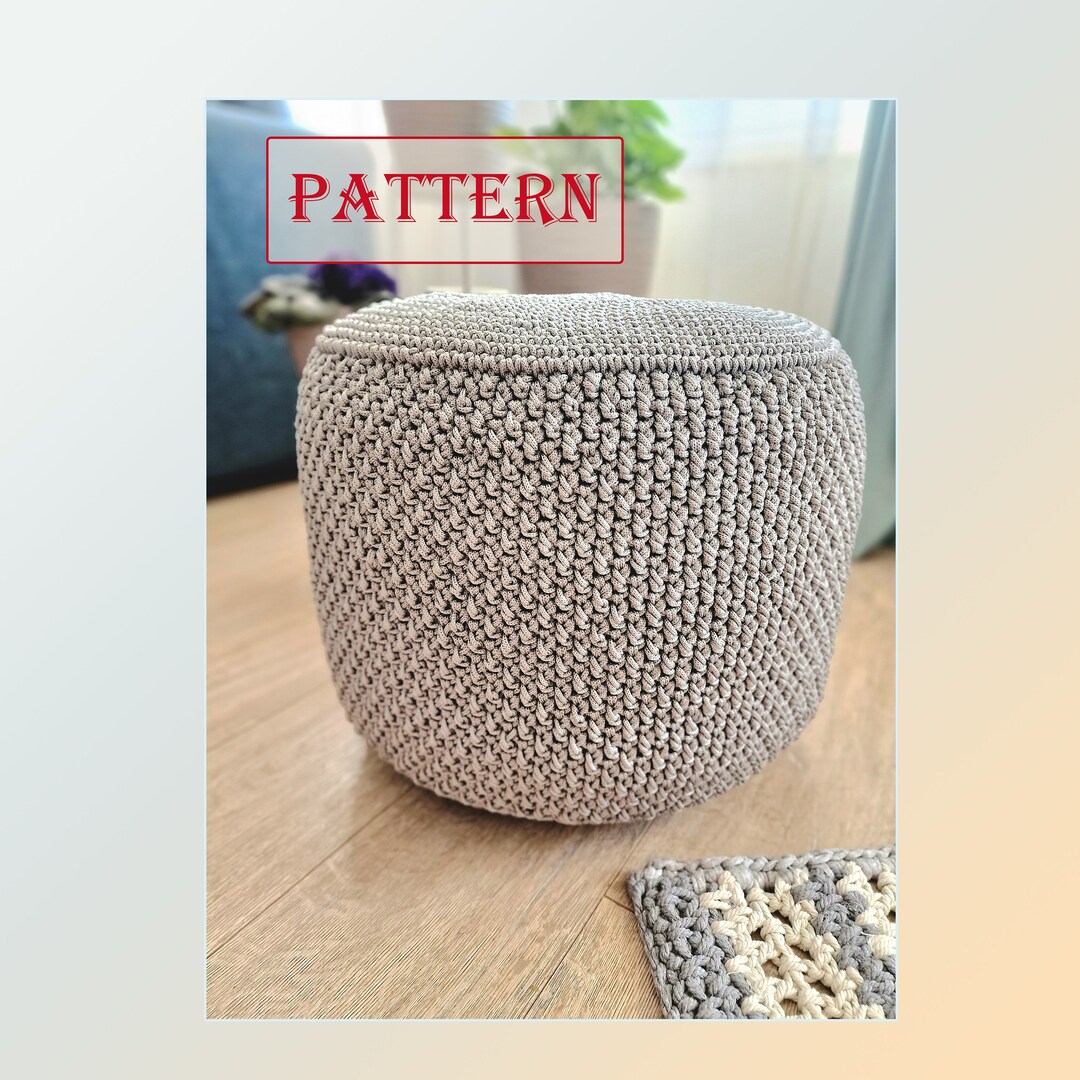 CROCHET PATTERN Floor Pouf - Pdf Digital Download. Crochet Poof Pattern ...