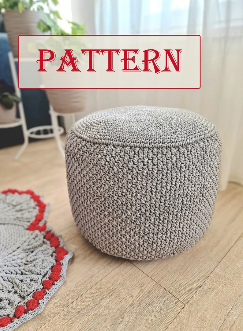CROCHET PATTERN Floor Pouf - Pdf Digital Download. Crochet Poof Pattern ...