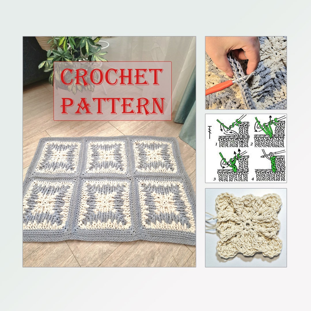 CROCHET Carpet PATTERN. Crochet Pattern Rectangular Carpet -pdf Digital ...