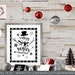 Black & White Plaid Christmas Printable Snowman Walking in | Etsy