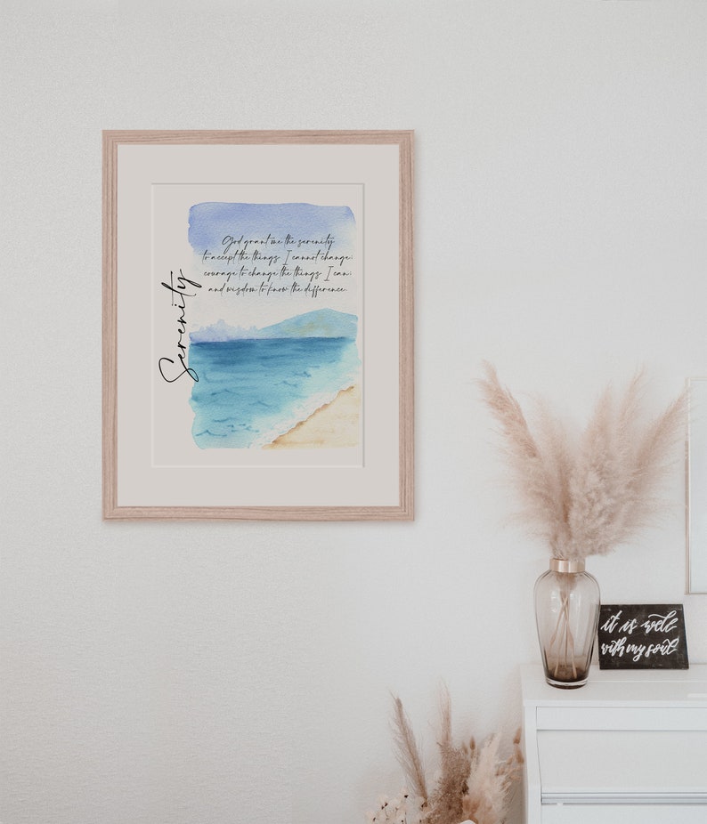 Serenity Prayer Printable Ocean Watercolor God Grant Me - Etsy