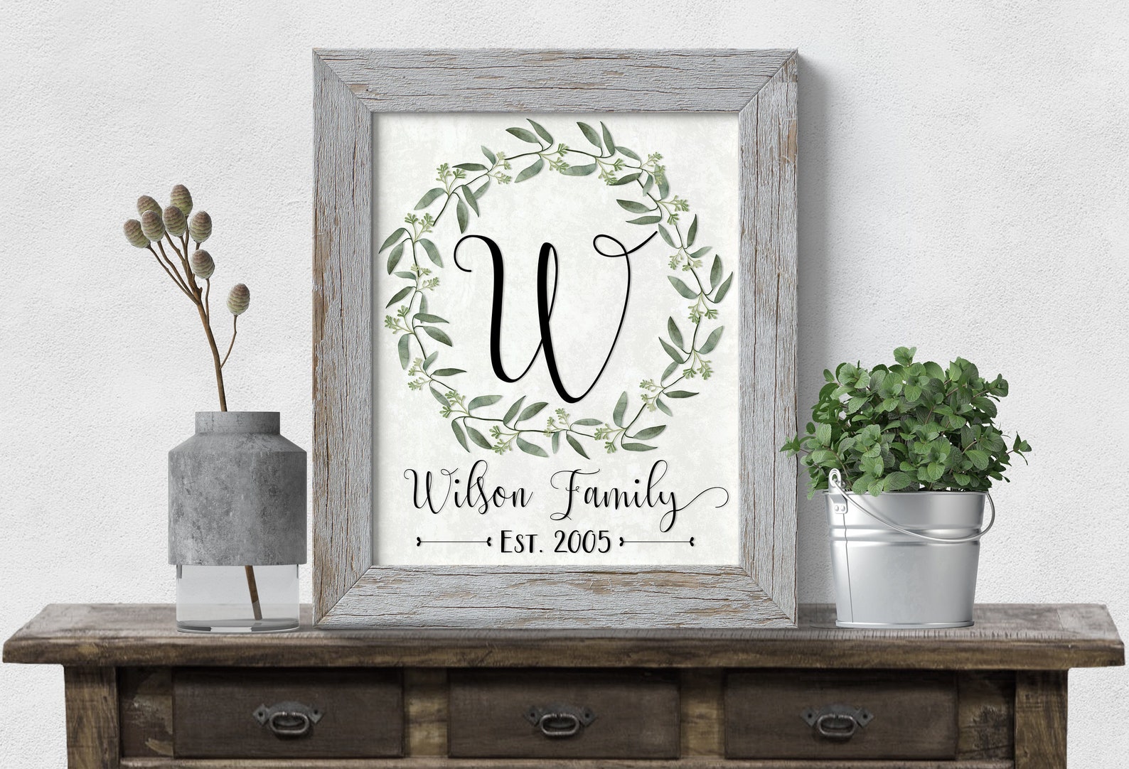 Family Name Sign Family Initial Print Personalized Family - Etsy