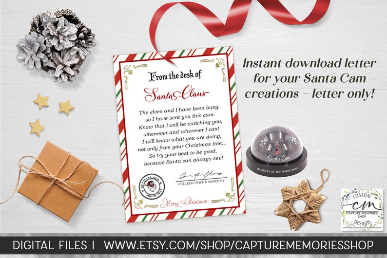 Santa Cam Letter Instant Download Printable Santa Letter - Etsy