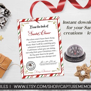 Santa Cam Letter, Printable Christmas Note (PDF, JPG) - Etsy