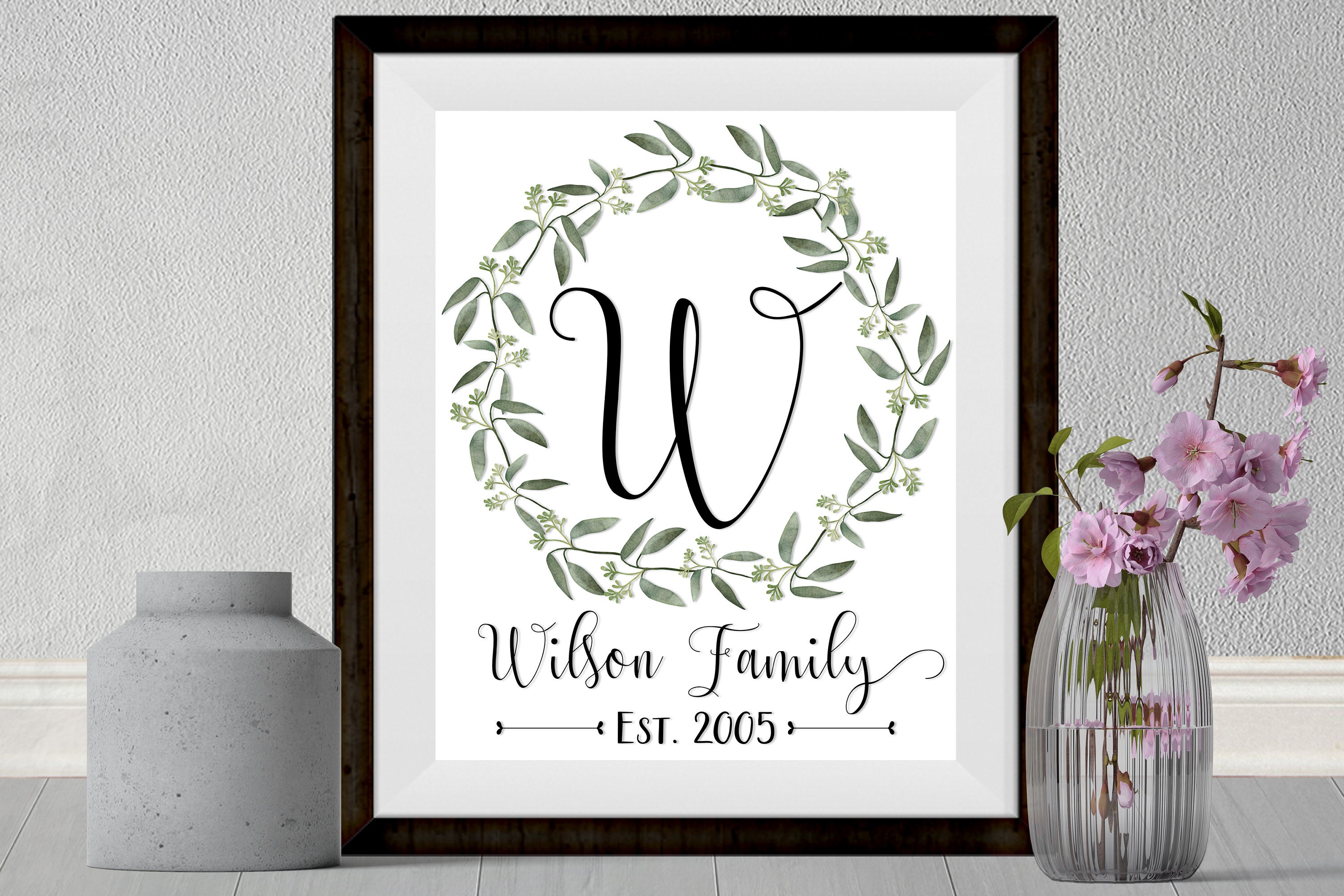 Family Name Sign Family Initial Print Personalized Family | Etsy