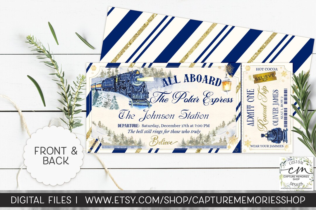 Train Ticket Personalized, Christmas Ticket, Winter Train Ticket, All ...