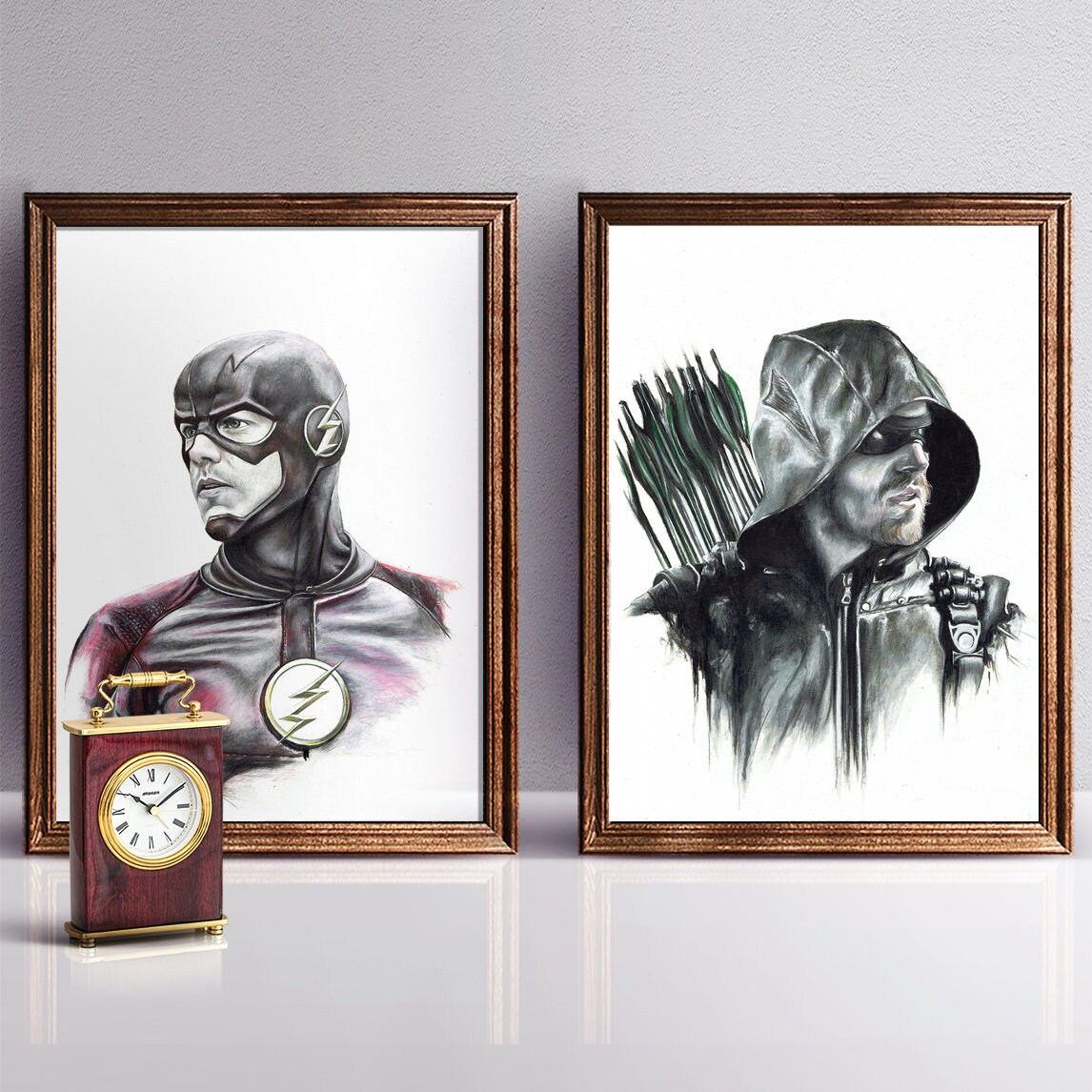 Green Arrow And Flash Drawings