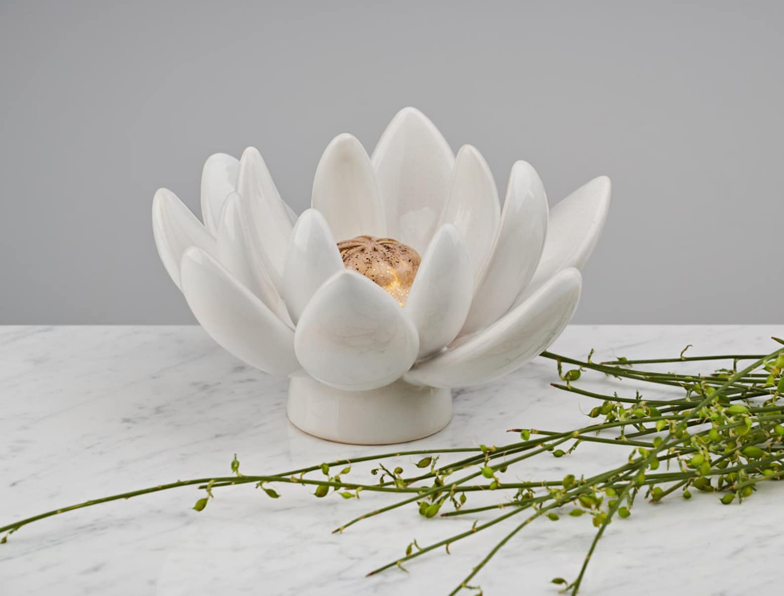 Lotus Green Ceramic Sculpture,yoga Meditation Studio Decor,gift Ideas ...