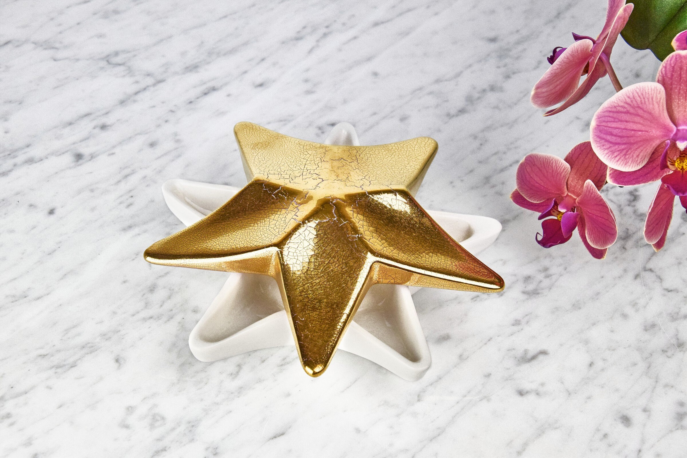 White Star Jewelry Box With Lid, Porcelain Engagement Ring Dish, Sea ...