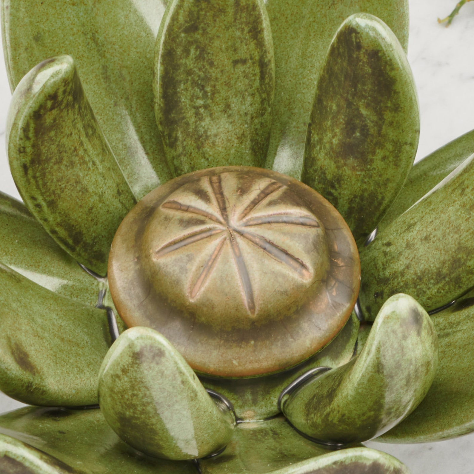 Lotus Green Ceramic Sculpture,yoga Meditation Studio Decor,gift Ideas ...