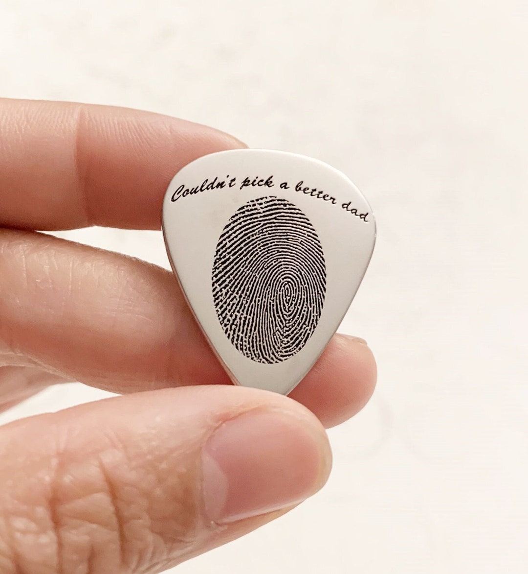 Custom Engraved Guitar Pick: Fingerprint, Handwriting, Photo - Etsy
