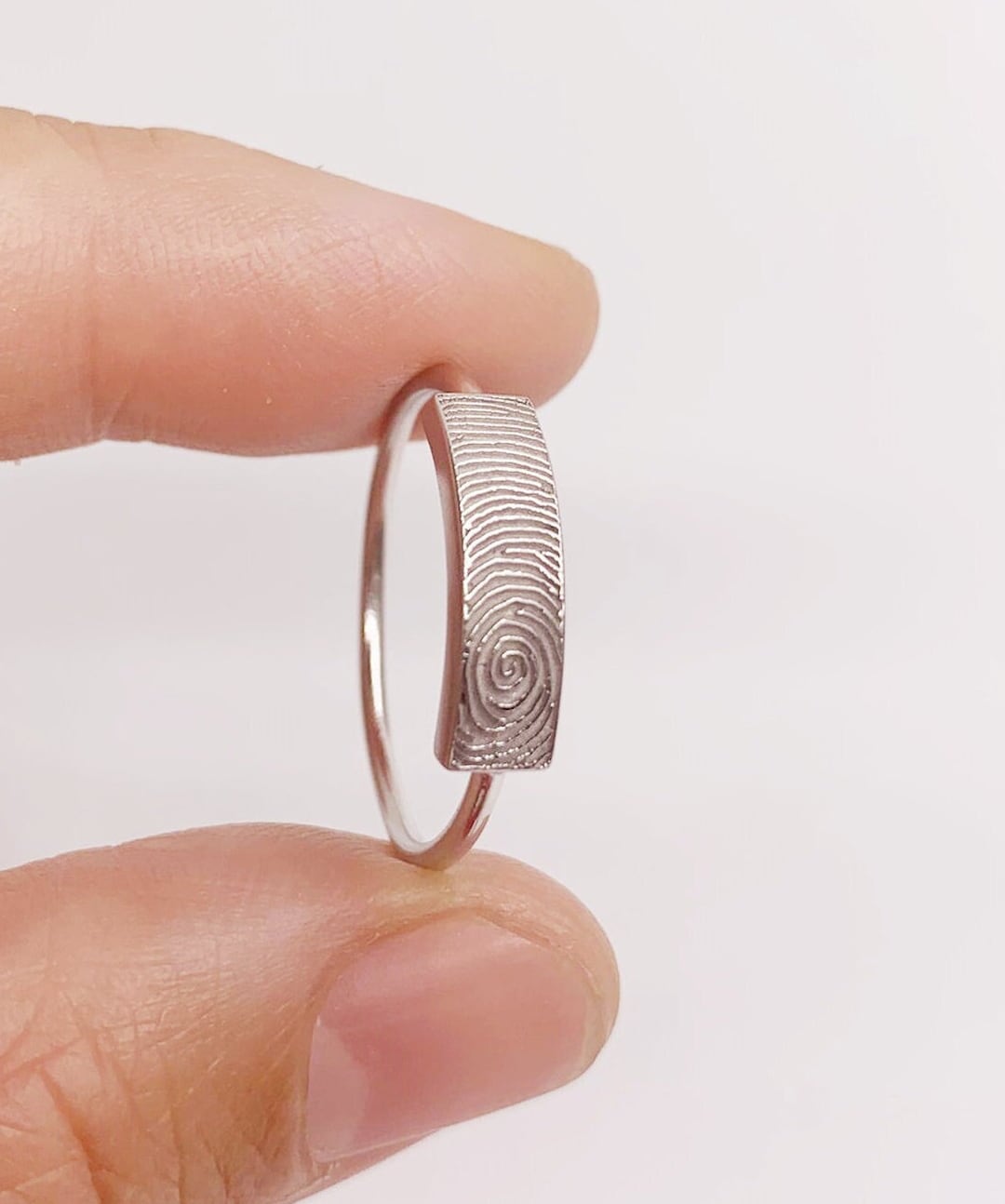 Custom Name Ring/custom Fingerprint Ring/mini Ring/thumbprint Ring ...