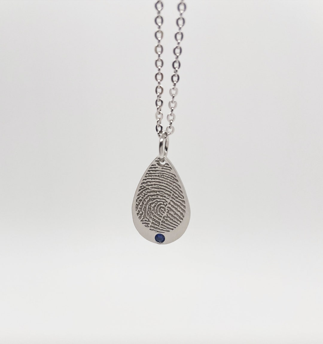 Personalized Fingerprint Teardrop Necklace / Custom Handwriting ...