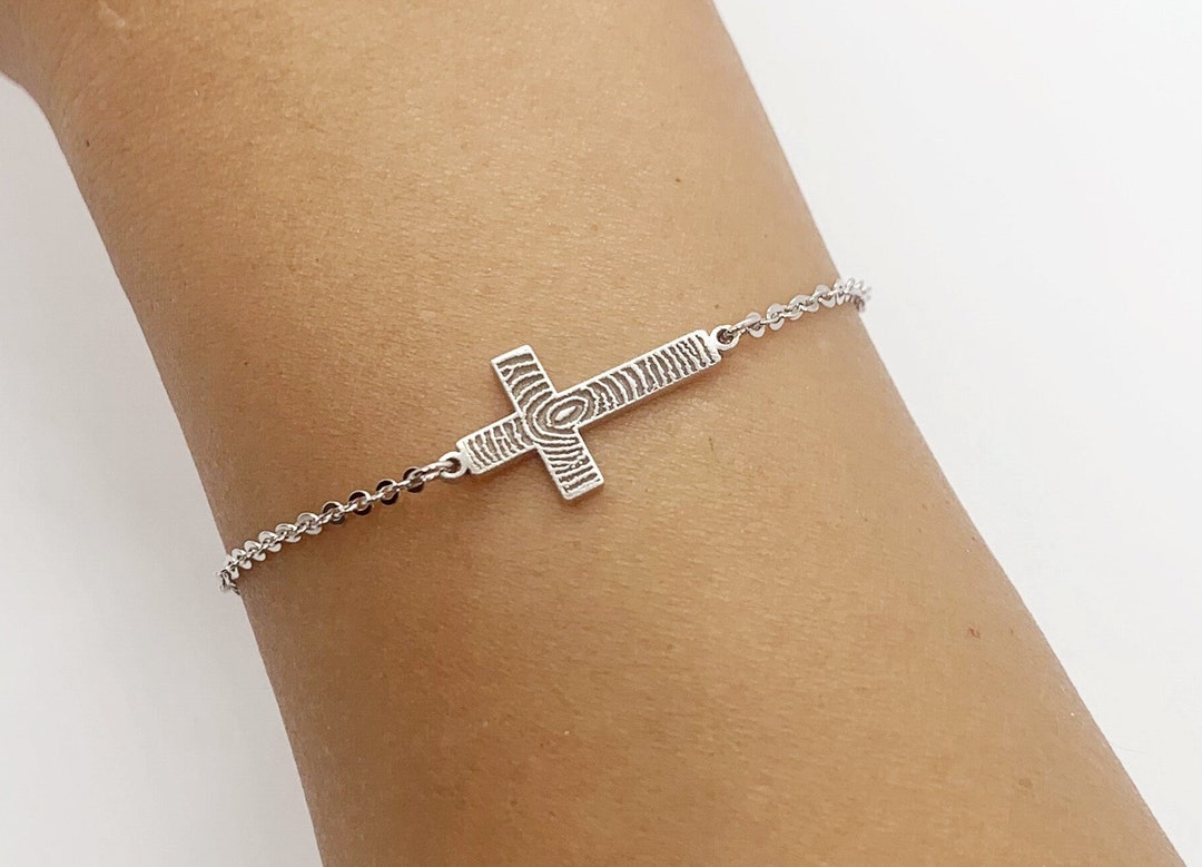 Custom Cross Hand Chain/custom Fingerprint Hand Chain/cross Charm ...