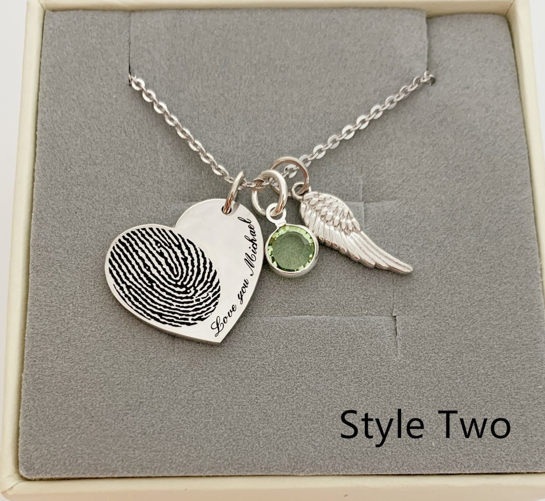 Fingerprint Necklace by Mia Design / Personalized Fingerprint Pendant ...