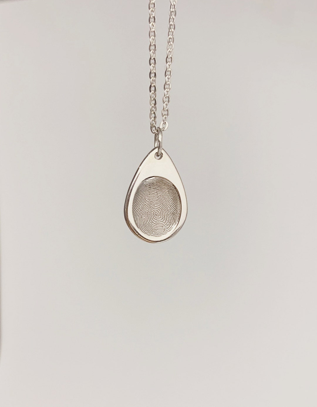 Fingerprint Necklace/teardrop Necklace/water Drop Necklace/personalized ...