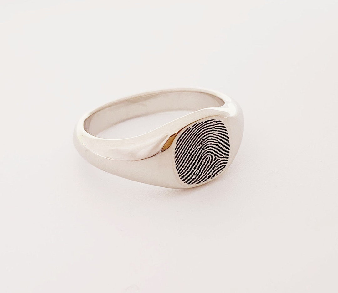 Signet Ring/custom Name Ring/custom Fingerprint Ring/personalized ...